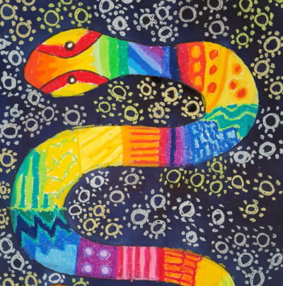 Rainbow Serpent - class project | Creative Kids Art Lessons