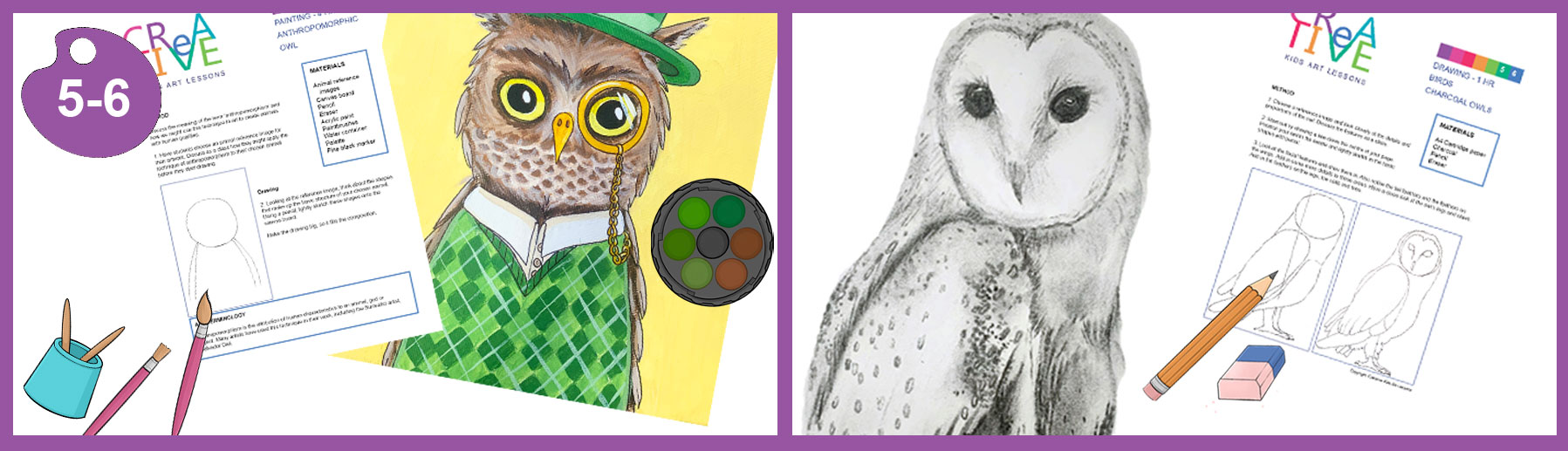 Owl Art Lesson Plans - Creative Kids Art Lessons