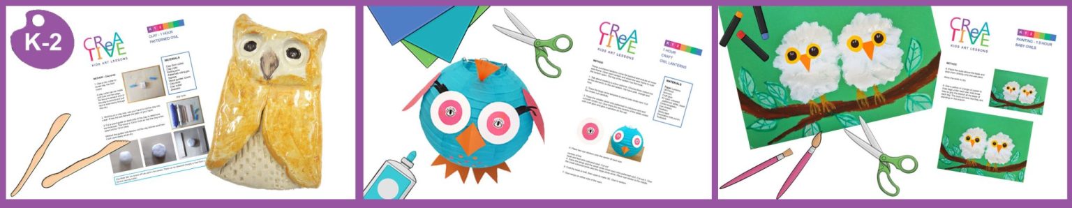 Owl Art Lesson Plans - Creative Kids Art Lessons