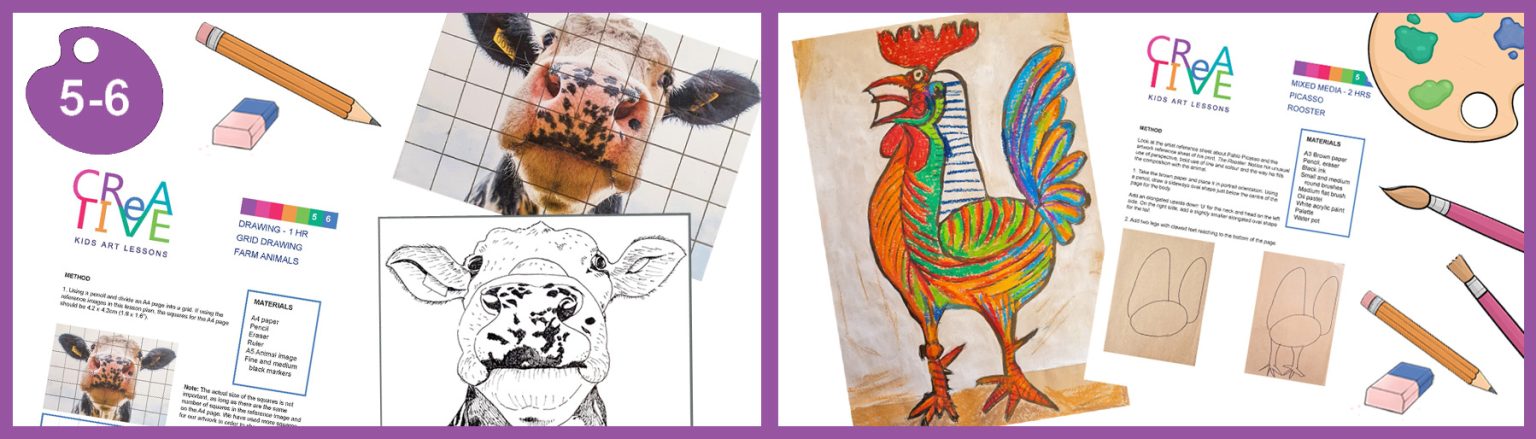 Farm Animal Art Lesson Plans - Creative Kids Art Lessons