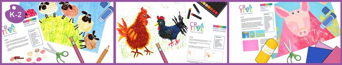 Farm Animal Art Lesson Plans - Creative Kids Art Lessons